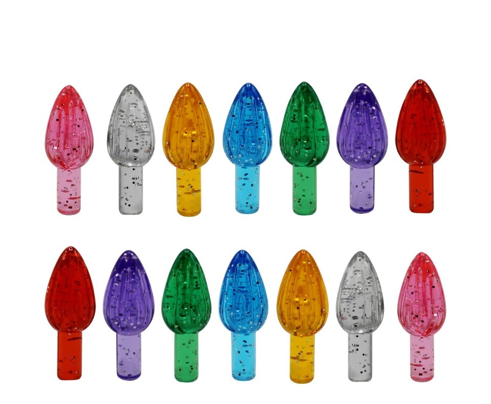 Ceramic Christmas Tree Replacement Lights, Medium Multicolor w/ Glitter ...