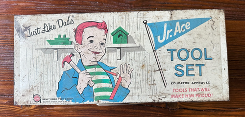 Vintage 1964 Jr. Ace Tool Set Metal "Just Like Dad's" New York Toy Co ...