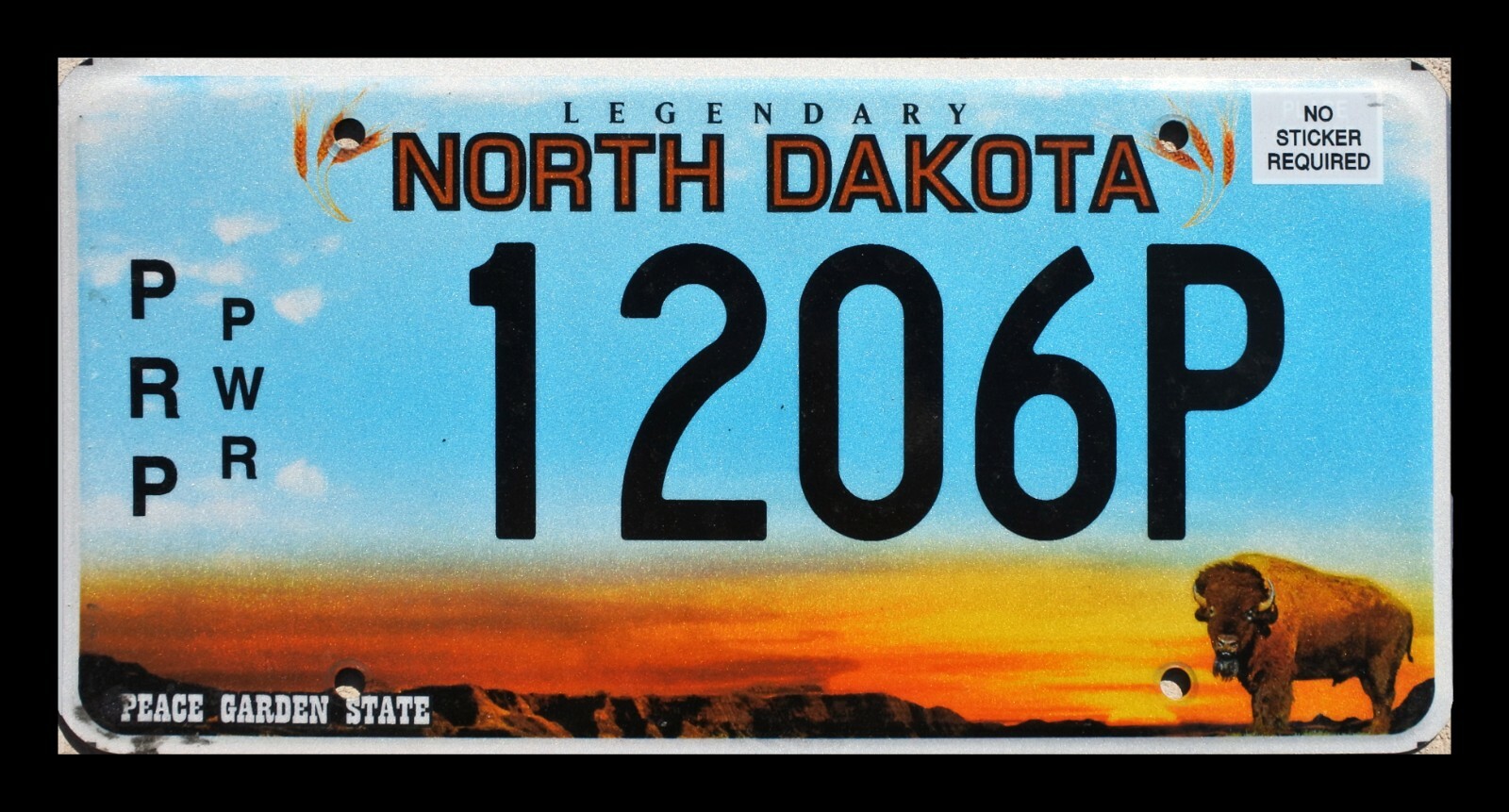 GRAPHIC COLORFUL NORTH DAKOTA APPORTIONED SEMI LICENSE PLATE " 1206P ...