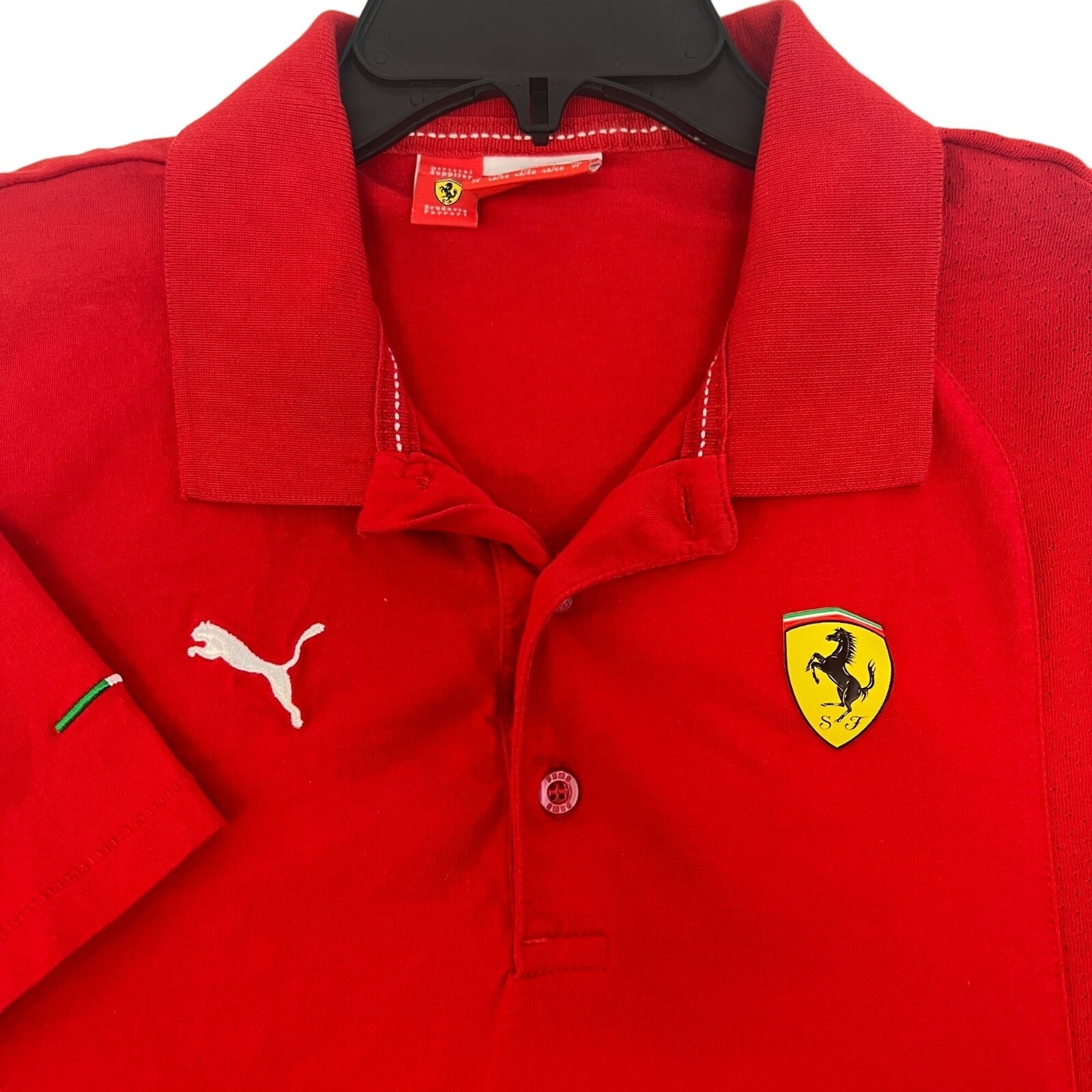 Puma Ferrari Red Polo Shirt Mens Size Official Suppl… - Gem