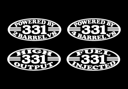 2 331 V8 ENGINE DECALS 5.0 302 STROKER SBF 2 4 BARREL HIGH OUTPUT FUEL ...