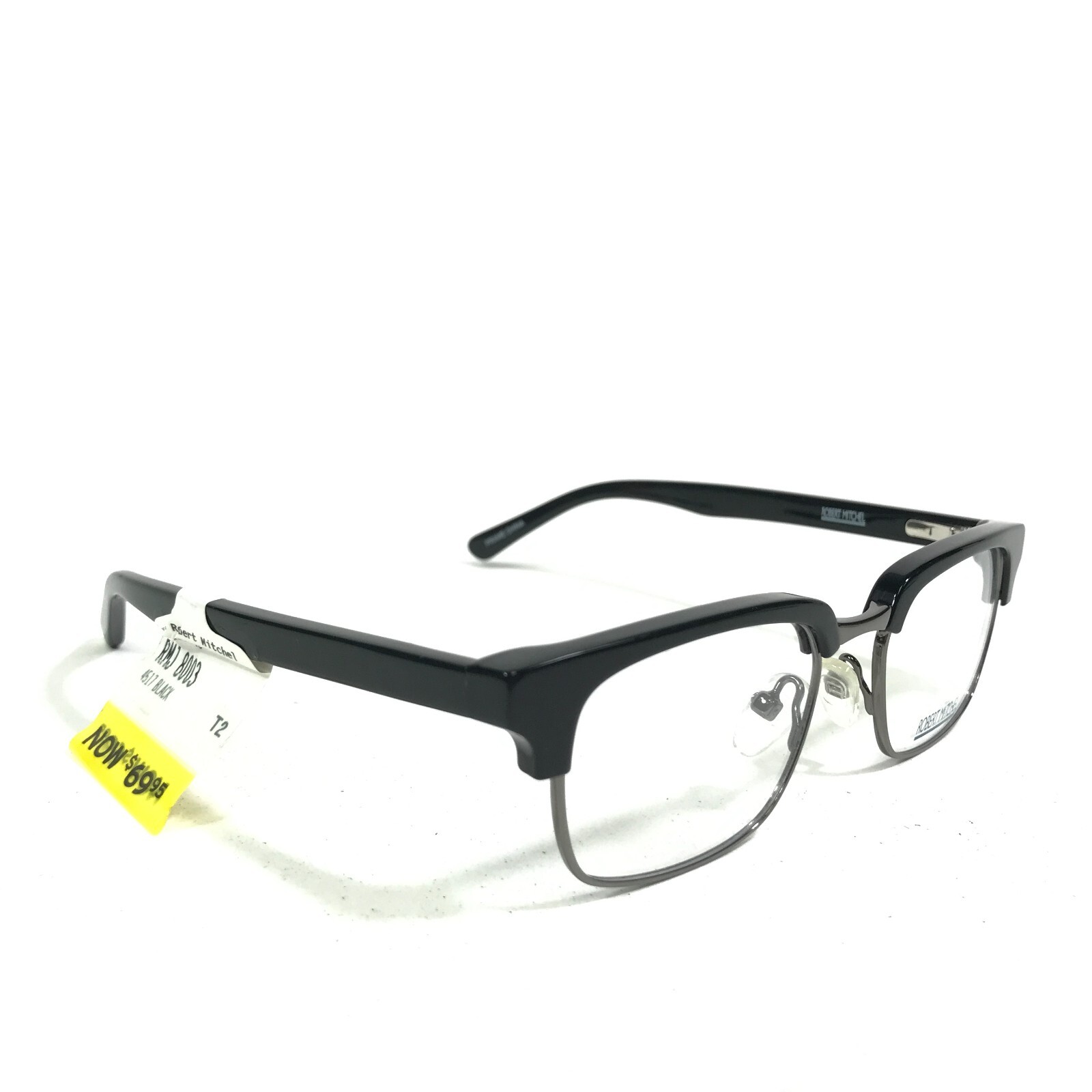 Robert Mitchel Kids Eyeglasses Frames RMJ8003 BK Black Silver Square 45-17-128 | eBay