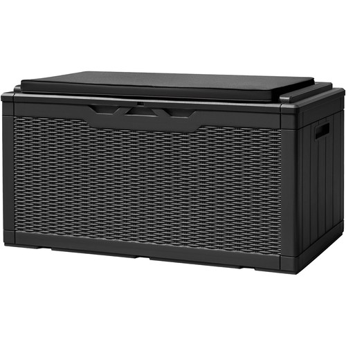 Devoko 100 Gallon Deck Box, Waterproof Outdoor Storage Box with Cushion ...