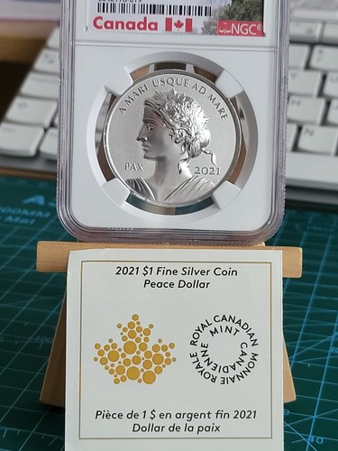 2021 1oz Canada Peace Dollar Silver ULTRA HIGH RELIEF NGC PF70 Firstday ...
