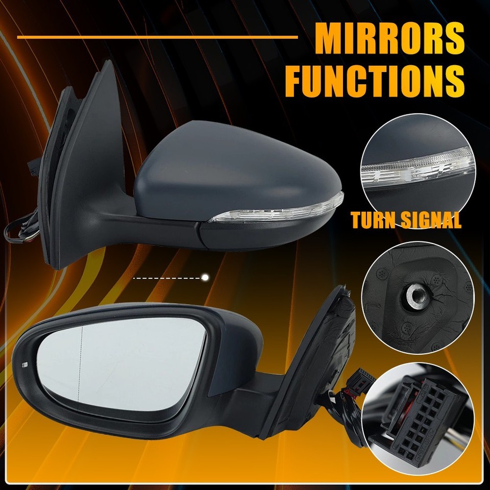 Left Side Gloss Gray Door Wing Mirror Cover Cap Case For Vw Golf Mk6 ...
