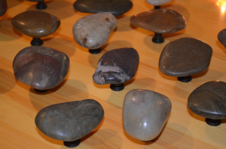 River Rock Cabinet Knobs Pull Handles Stone Rustic | eBay