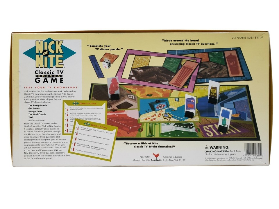 Nick At Night Cardinal Classic TV Trivia Board Game 2-4 Players Age 8 ...