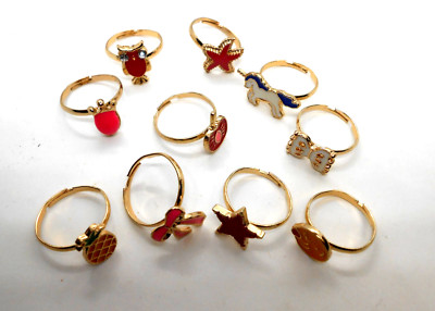 10Pcs Little Girl Jewelry Ring Children Kids Rings Jewelry Adjustable ...