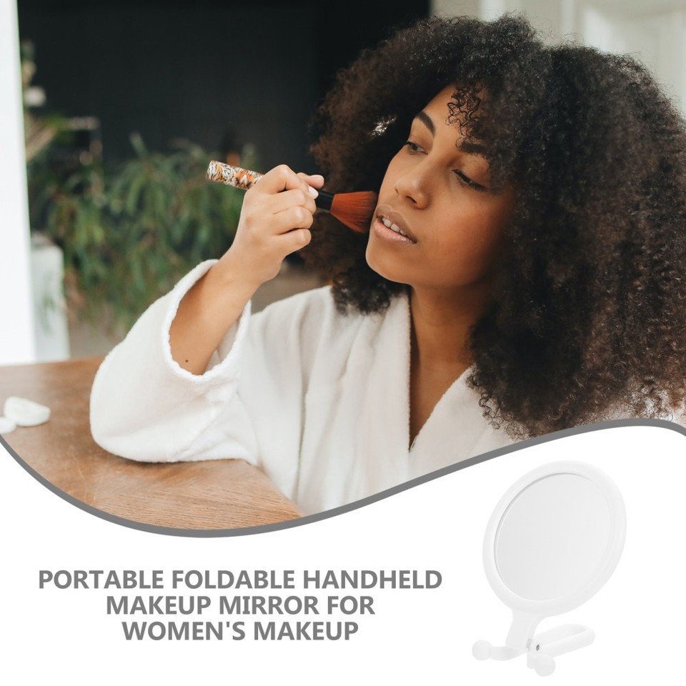 Double-sided Hand Makeup Mirror Folding Cosmetic Mirror with Handle ...