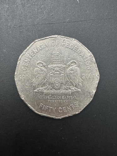 2001 Australia 50 Fifty Cent Coin - Centenary Of Federation ACT ...
