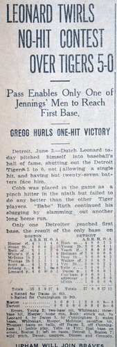 1918 Buffalo Sports Page - Boston Red Sox Pitcher Dutch Leonard Throws ...