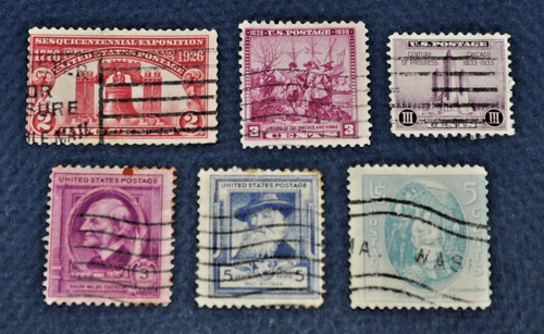 U.S. Stamps (5) Various Historical - parts of Series - see description ...