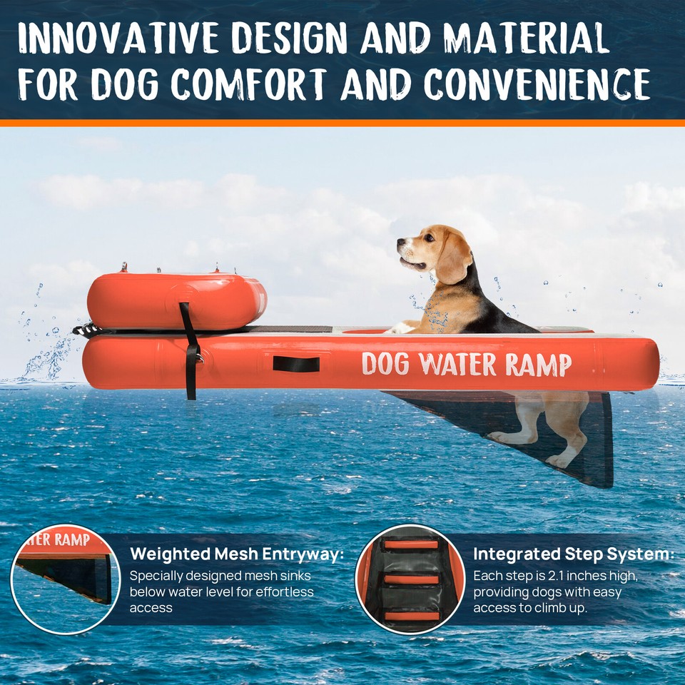 RYpetmia Large Inflatable Pup Plank Dog Water Ramp Pool Ramp Dog ...