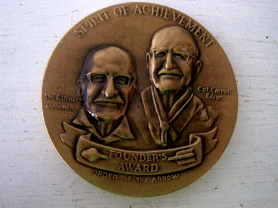 Boy Scouts Spirit of Achievement OA Founders Award Bronze Medallion w/Pouch | eBay