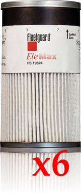 (6) Fleetguard FS19624 Fuel/Water Separator New and Genuine Case Pack ...
