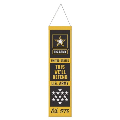 U.S. ARMY THIS WE'LL DEFEND EST 1775 EMBROIDERED WOOL BANNER 8" X 32 ...