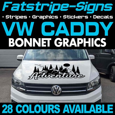 to fit VW CADDY ADVENTURE MOUNTAIN BONNET STICKERS GRAPHICS CAMPERVAN ...