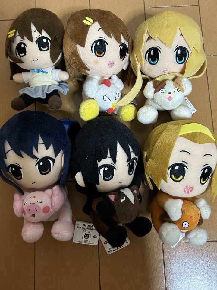 K-ON! Plush Yui Hirasawa Mio Akiyama Azusa Nakano Ritsu Tsumugi Set Lot ...
