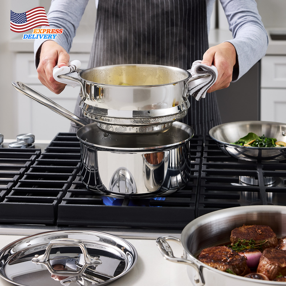 All-Clad D3 13-Piece Stainless Steel Cookware Set | eBay