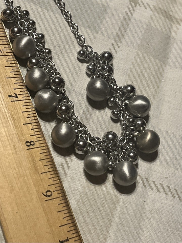 Retired Lia Sophia Necklace Silver Cha Cha Beads 16-20” | eBay UK