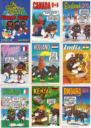 THE CALIFORNIA RAISINS WORLD TOUR 1988 COMPLETE BASE CARD SET 24 ...