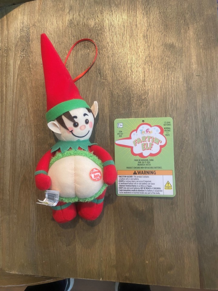 Farting Donald Trump Christmas Ornament-Farting Red Elf-Fart "Deck The ...