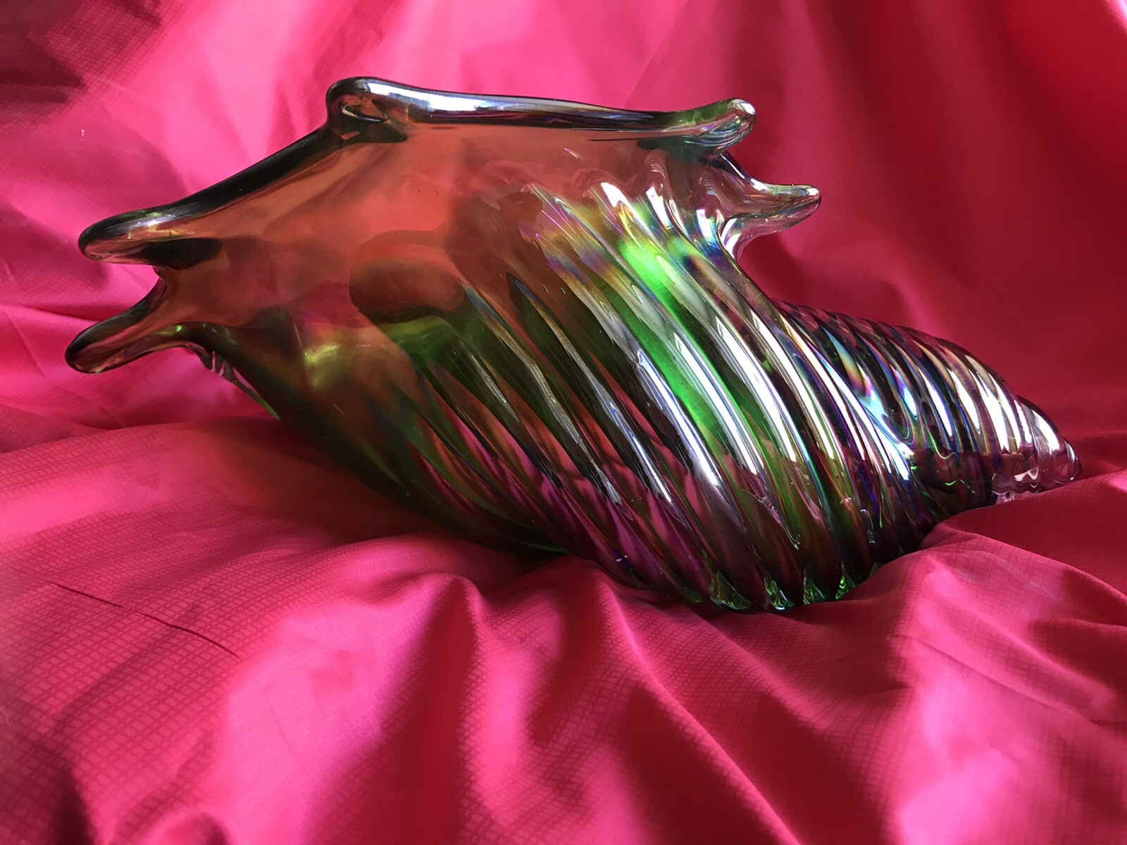 Sea Shell Recycled Green Glass Votive Holder Signed Wilson 02 | eBay