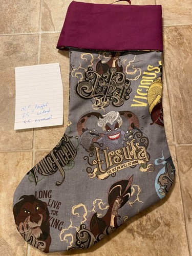 Villains Ursula Halloween Holiday Christmas Stocking Handmade Spooky ...