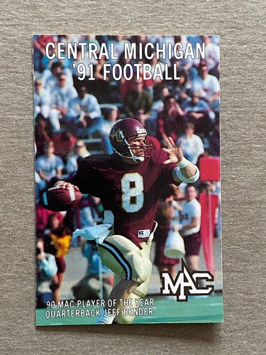 CFB 1991 CENTRAL MICHIGAN CHIPPEWAS CMU Football Schedule QB JEFF ...