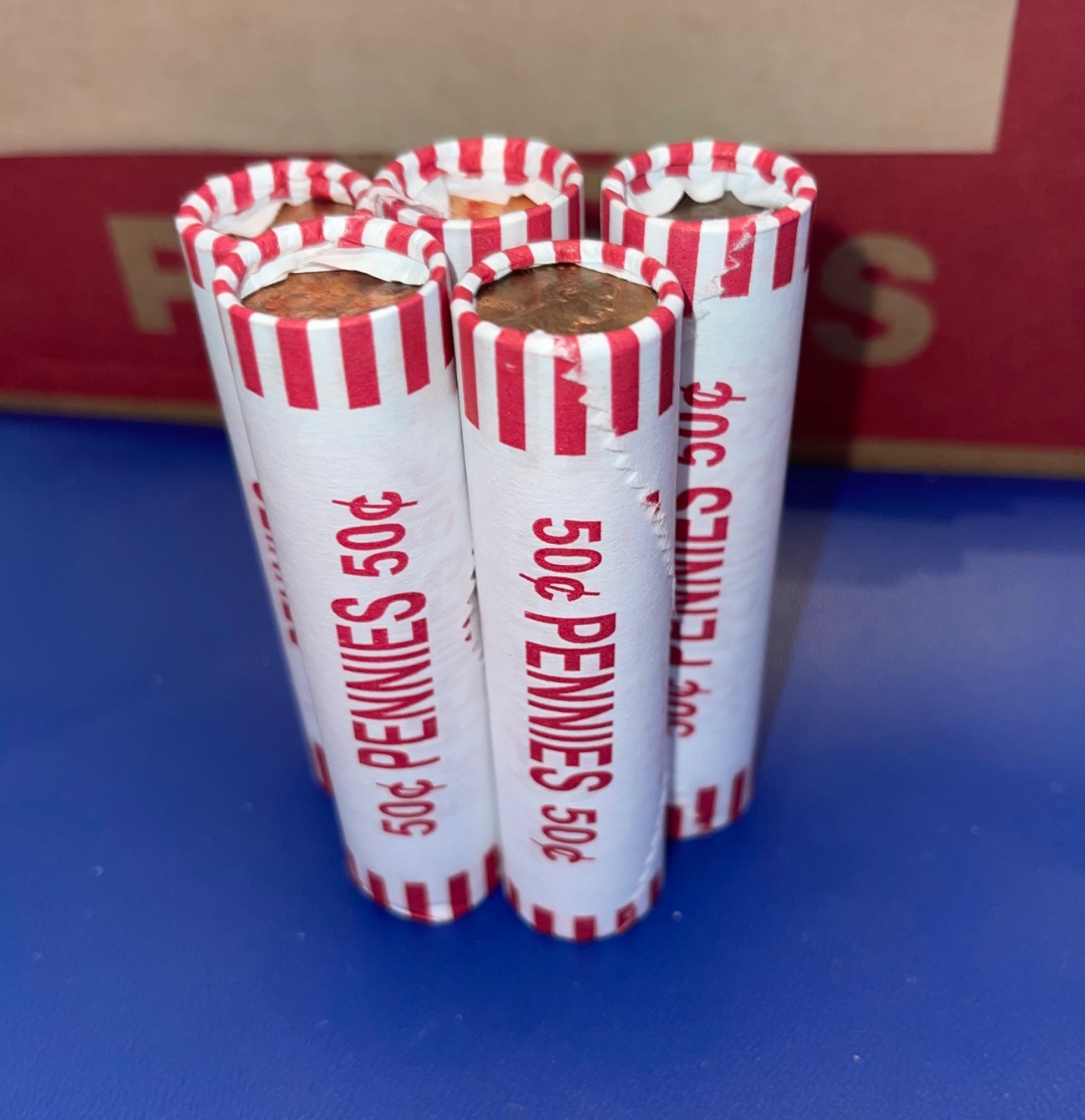 5 Rolls 250 Pennies Penny BRINKS SEALED WHEAT? COPPER? ERRORS? * FREE ...