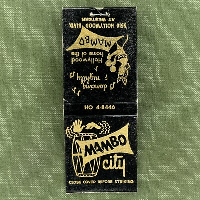 Vintage 1954 Matchbook Cover Mambo City Nightclub Hollywood California ...