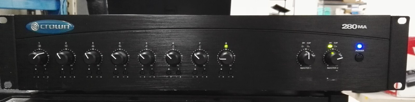 Crown 280MA 8-Input Dual 80W 4Ω 70V/100V Audio Mixer Amplifier | C882DS ...