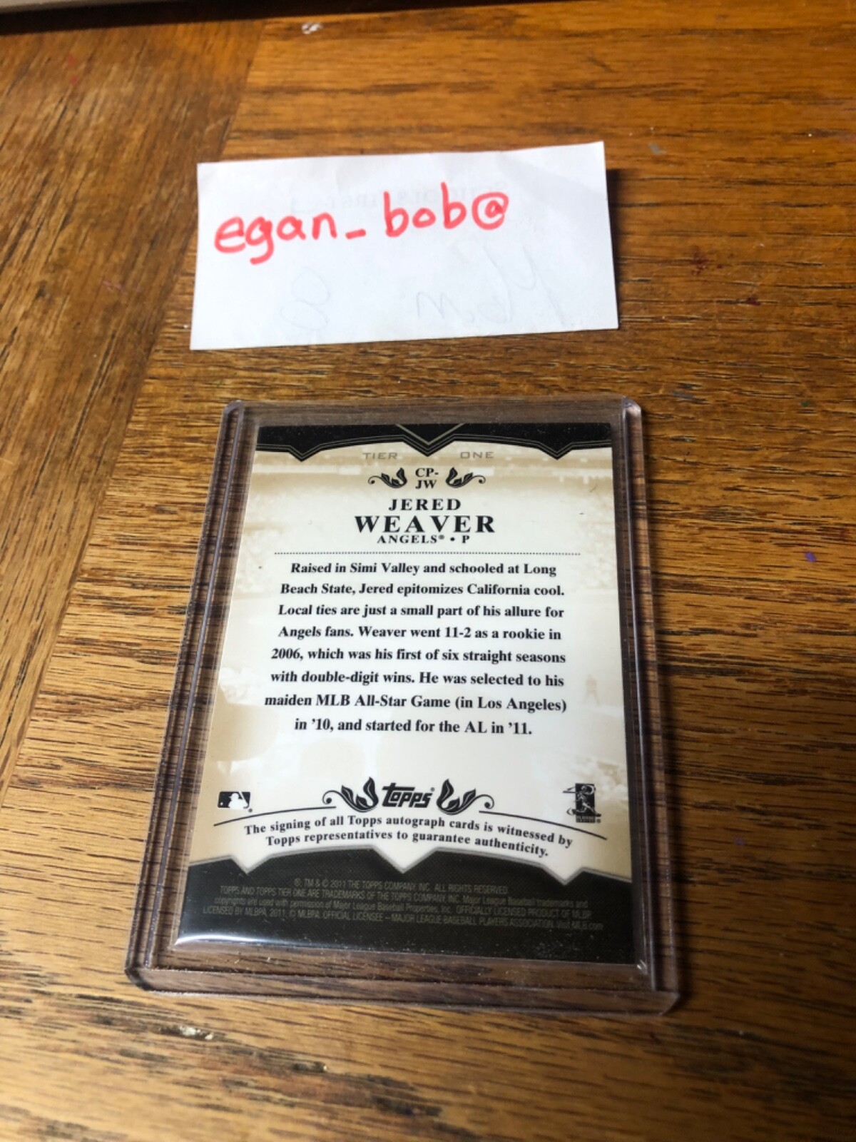 2011 Topps Certified Crowd Pleasures Autograph Jered Weaver 21/25 Tons ...