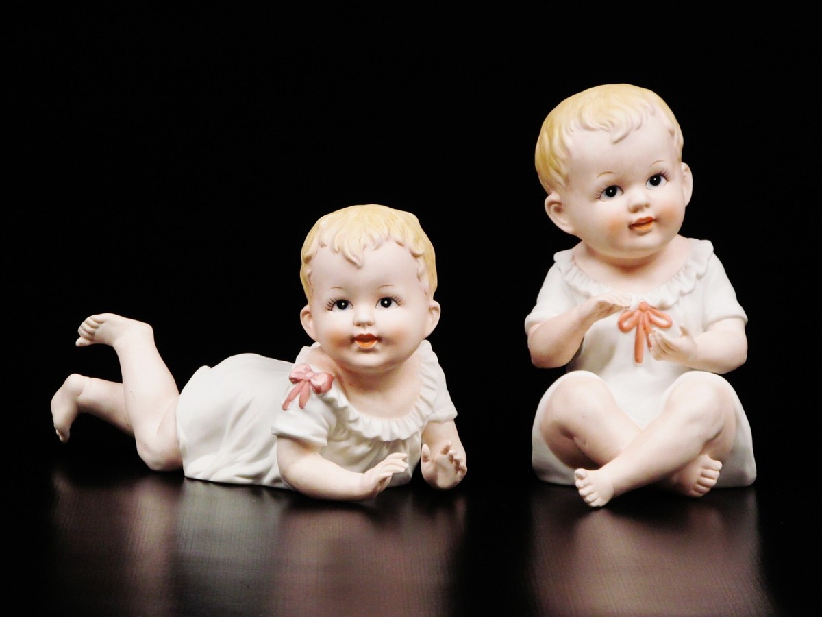 Antique Bisque Babies German Bisque Porcelain Piano Baby