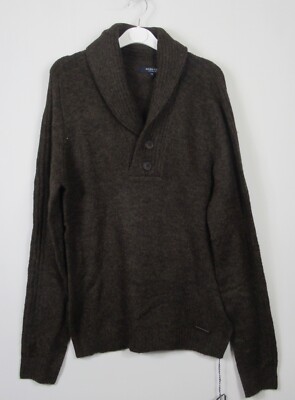 Weird Fish Mens Graham Eco Shawl Collar Jumper Brown RRP £55.00 Size S ...
