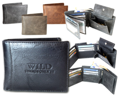 Herren Geldbörse Geldbeutel Portemonnaie mit vielen Fächern in 4 Farben ...