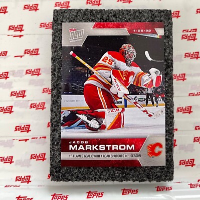 2021-22 NHL Topps NOW® Sticker #250 🥅 Jacob Markstrom 🥅 4 Road Shutouts ...