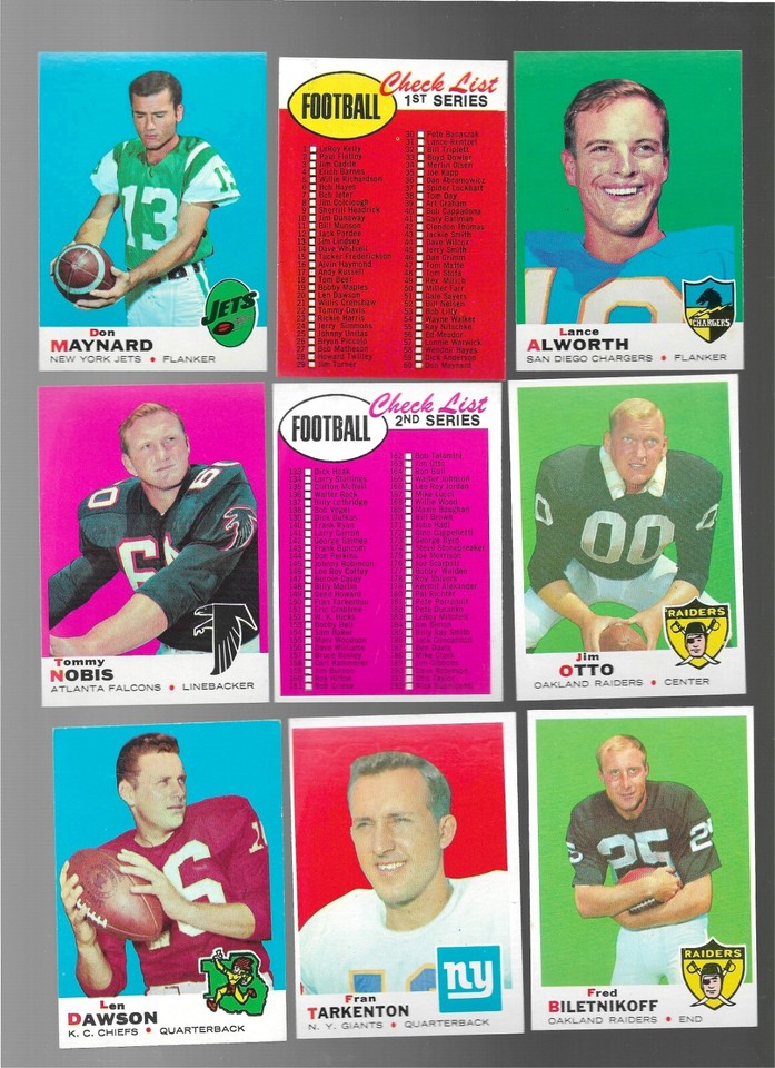 1969 TOPPS FOOTBALL COMPLETE SET (263) 95% MINT HIGH GRADE PICCOLO ...