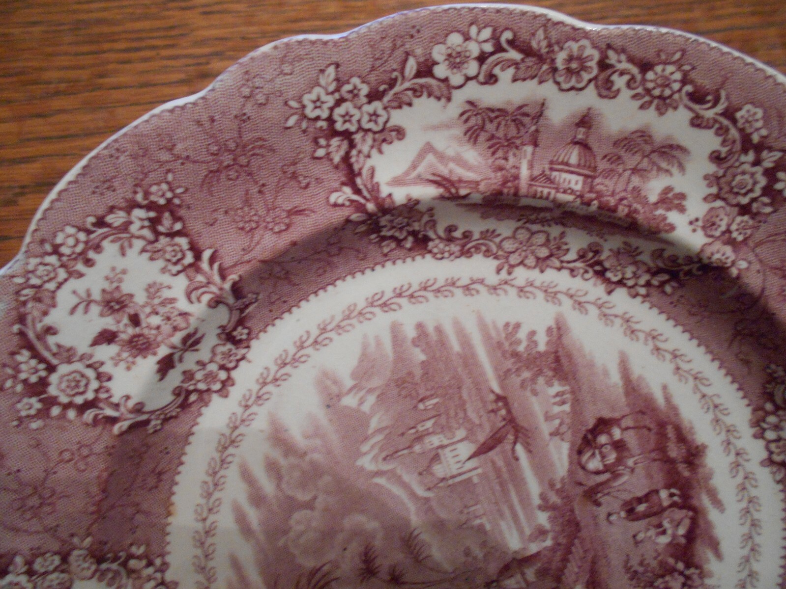 4 Ridgway c 1830-1834 ORIENTAL WR Salad Plates Red Transferware 7 3/4 ...