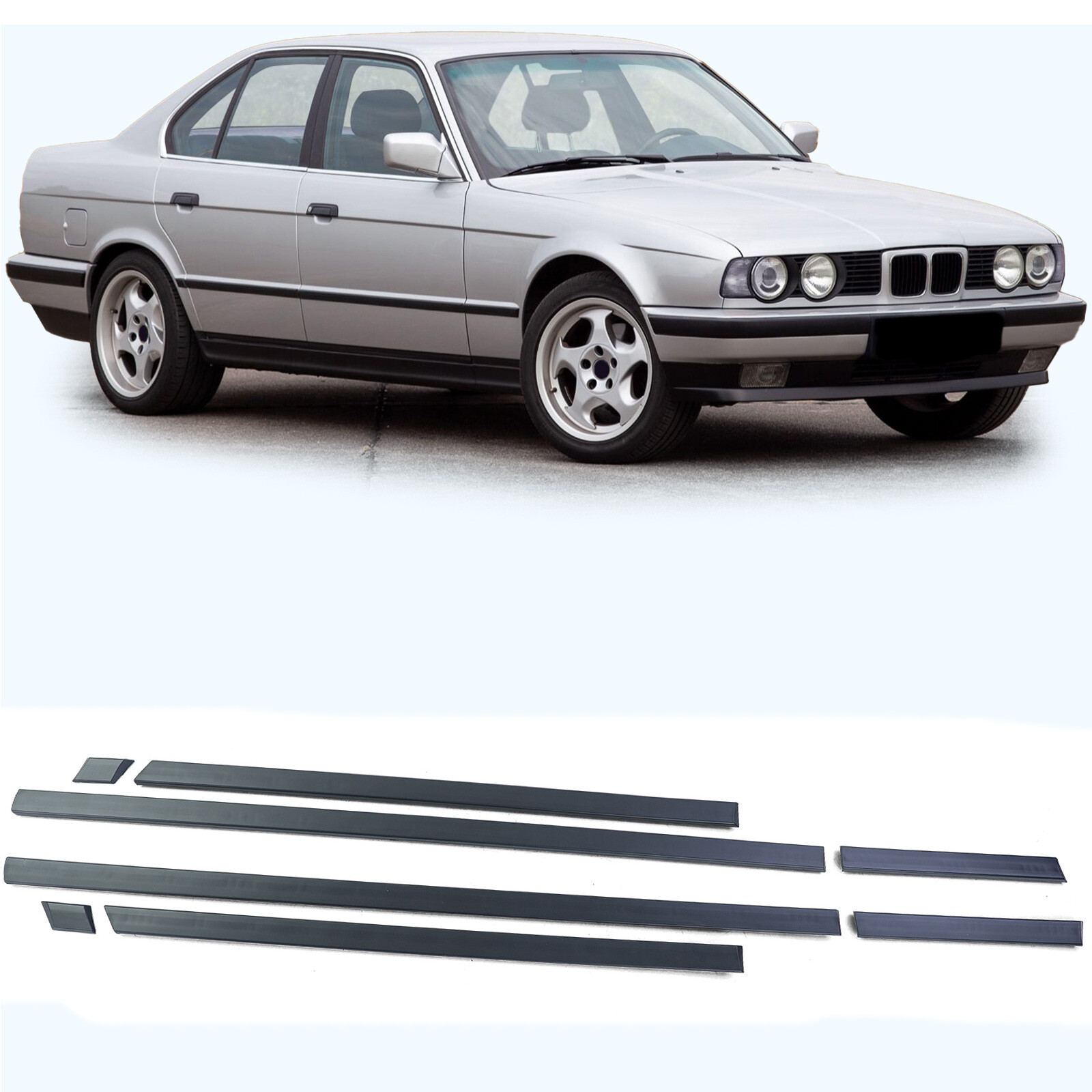 Für BMW 5er E34 ab 1988-1996 Türleisten Seitenleisten Zierleiste LINKS ...
