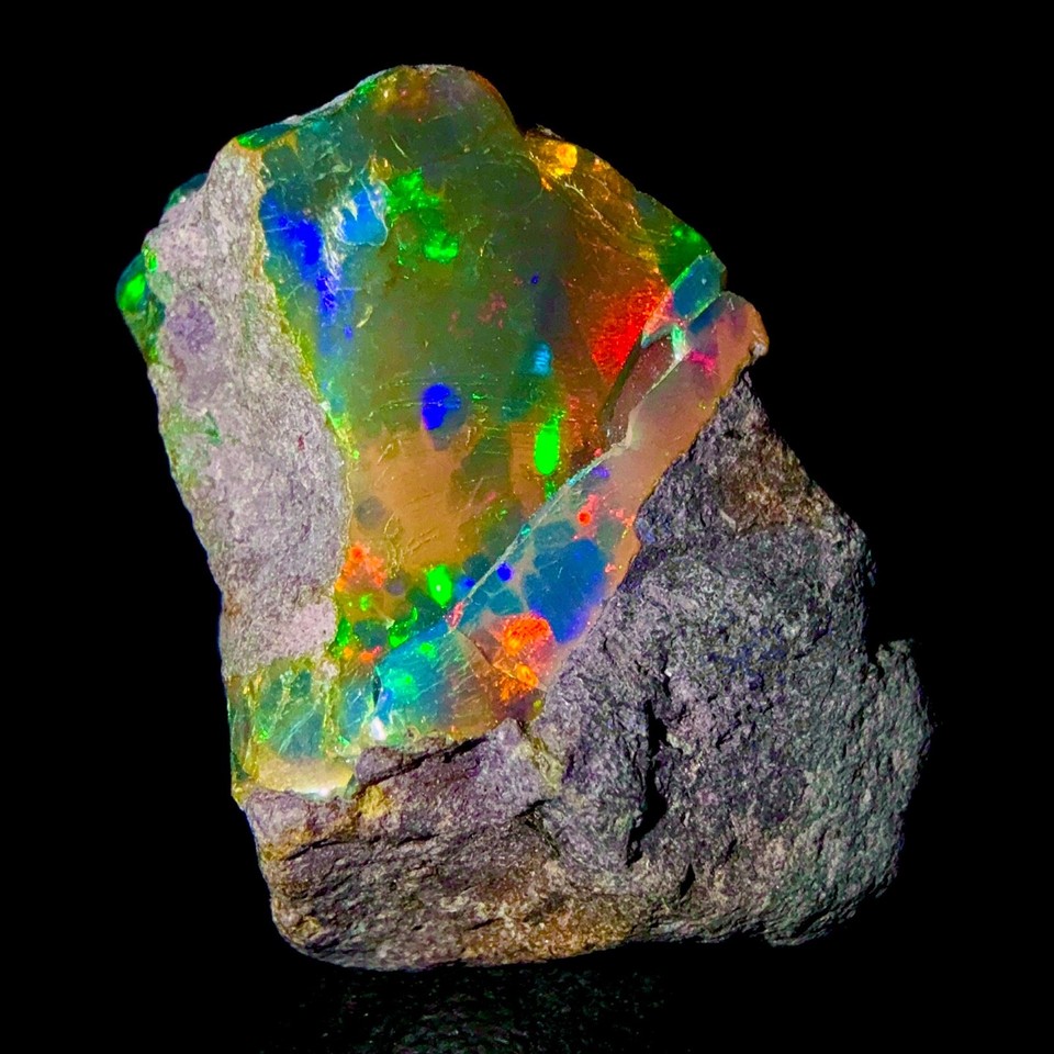 Fire Opal, Ethiopian Black opal raw, Natural opal gemstone rough 26.5Ct ...