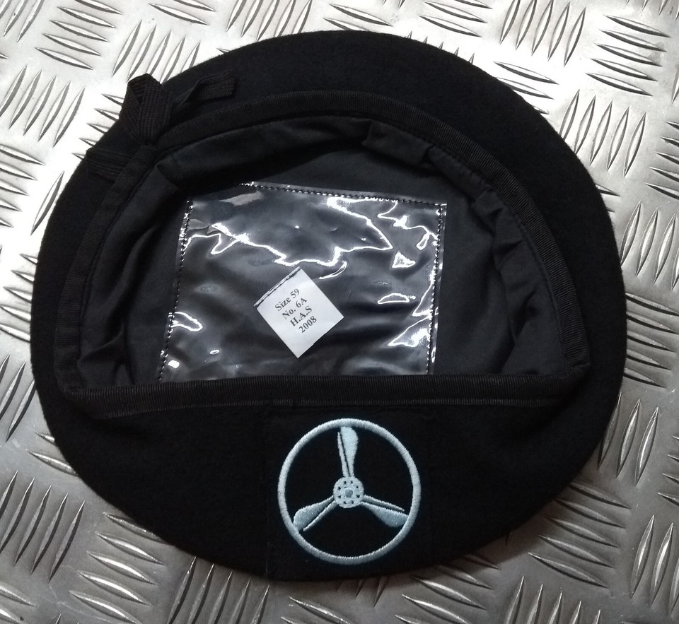 RAF SAC Beret Cap Black Service Dress With Senior Aircraftman Patch ...