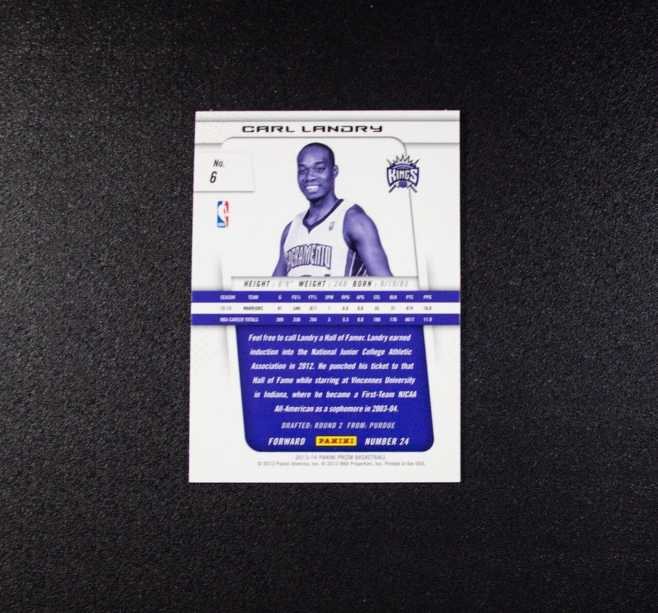 2013-14 Panini Prizm Carl Landry Card 6 Sacramento Kings | eBay