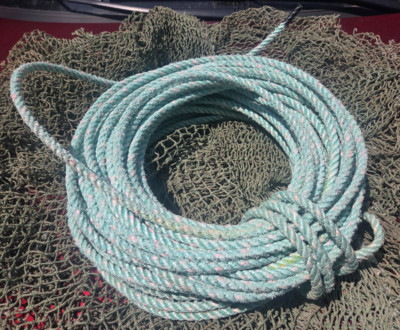 3/8" Thick Used Commercial Crabbing Line Rope 100 Feet Length -Nice ...
