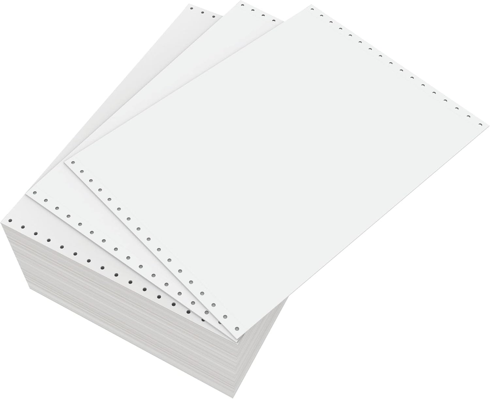 Domtar Continuous Form Paper, Standard Perforation, 12" X 8 1/2", 18 Lb ...