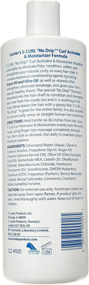 Luster's S Curl Moisturizing Hair Curl Activator No Drip 32oz ( 946ml ...