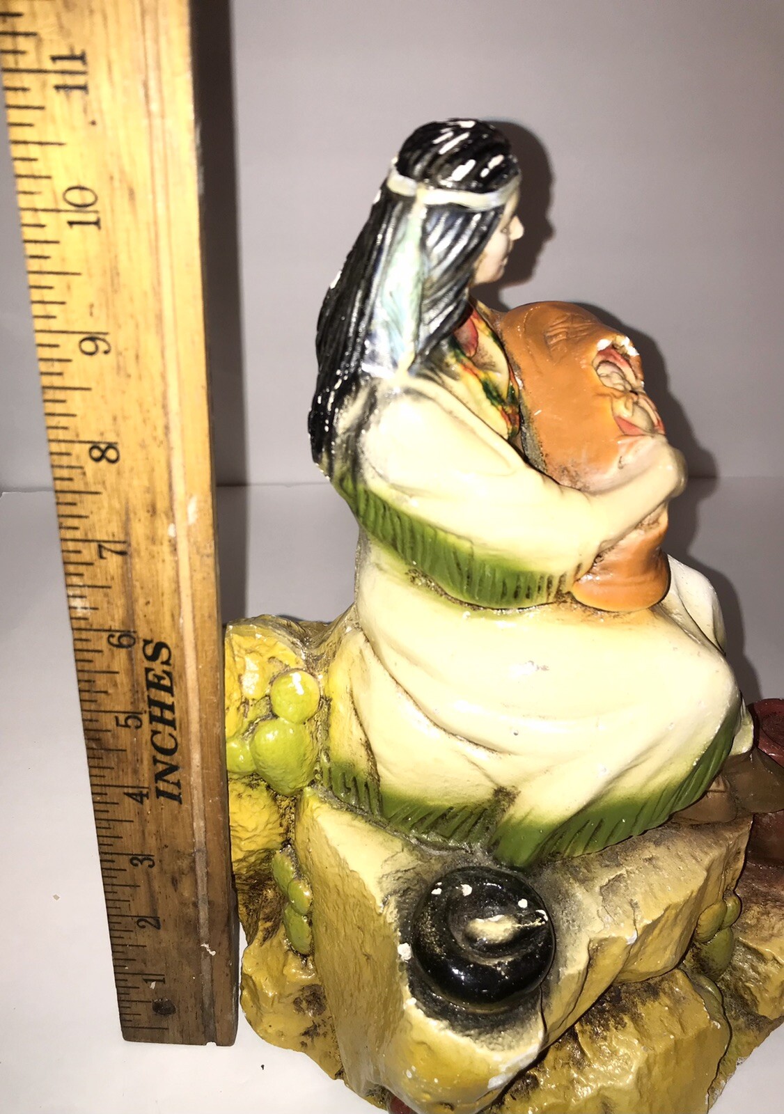 Vintage Indian Maiden Squaw Papoose Chalk ware Statue Native American ...