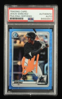 Jesus Sanchez Signed 2020 Bowman Chrome Prosp Blue Refra #BCP11 RC #21/ ...