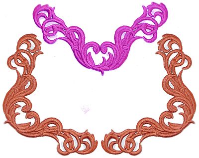 Embroidered Swirls/Flourishes/Gothic/Art Nouveau/Deco/Floral Motif ...