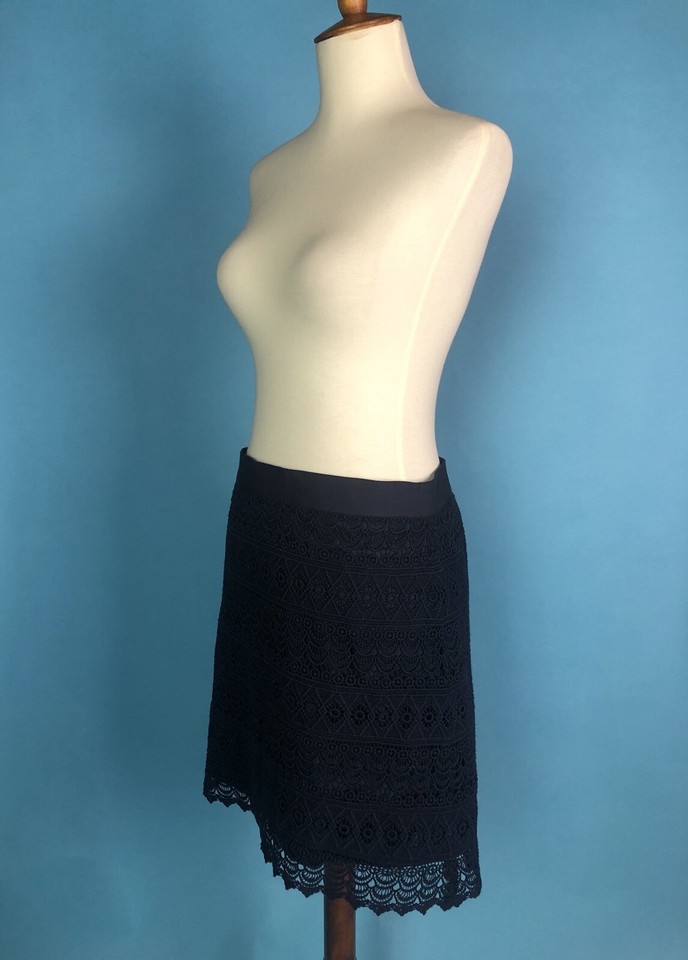 Ann Taylor LOFT Navy Blue Lace Mini Skirt Size 4 | eBay UK